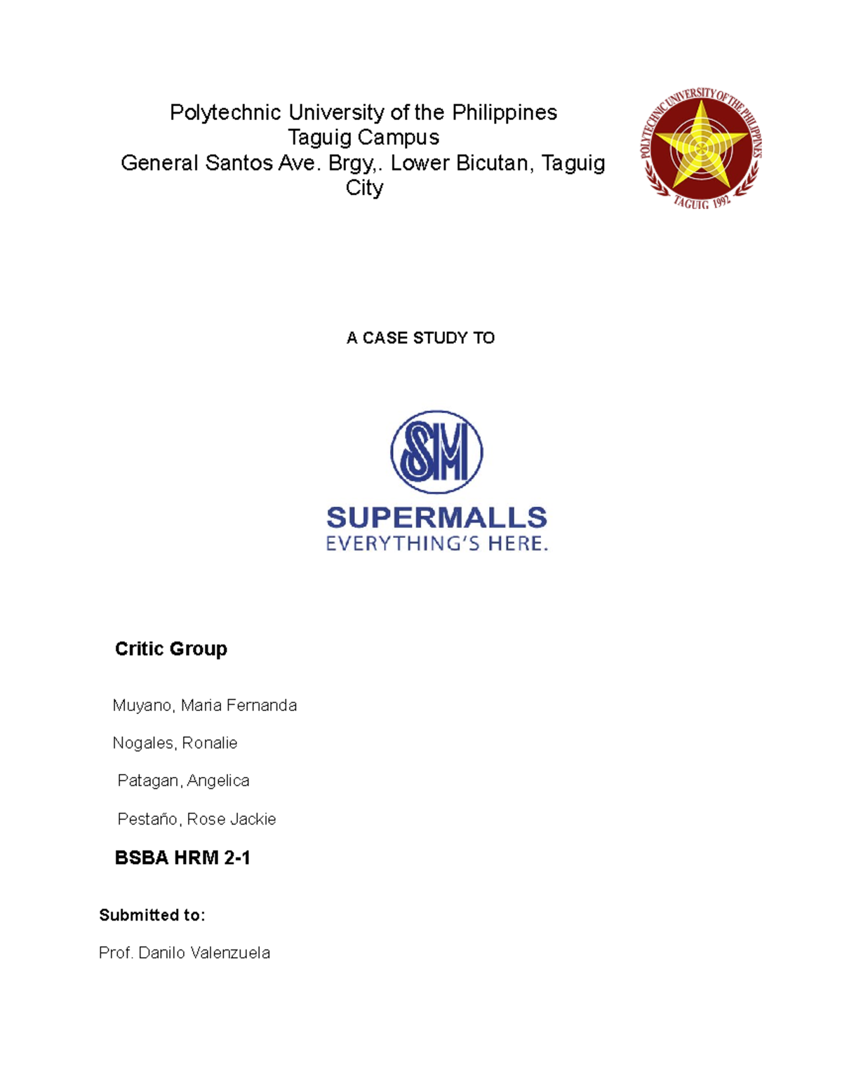 CASE- Study - N/A - Polytechnic University of the Philippines Taguig ...