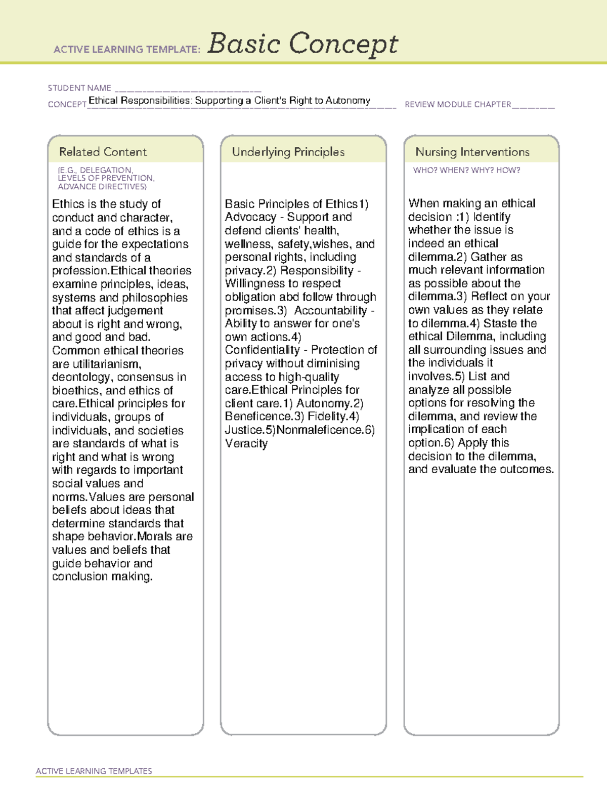 Ethical Responsibilities- Supporting a Client's Right to Autonomy ...