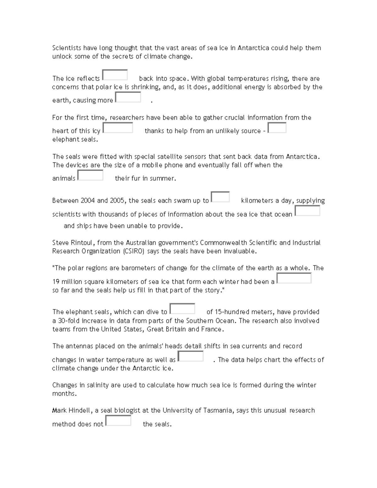 Listening Exercise Activity E2 - Scientists have long thought that the ...