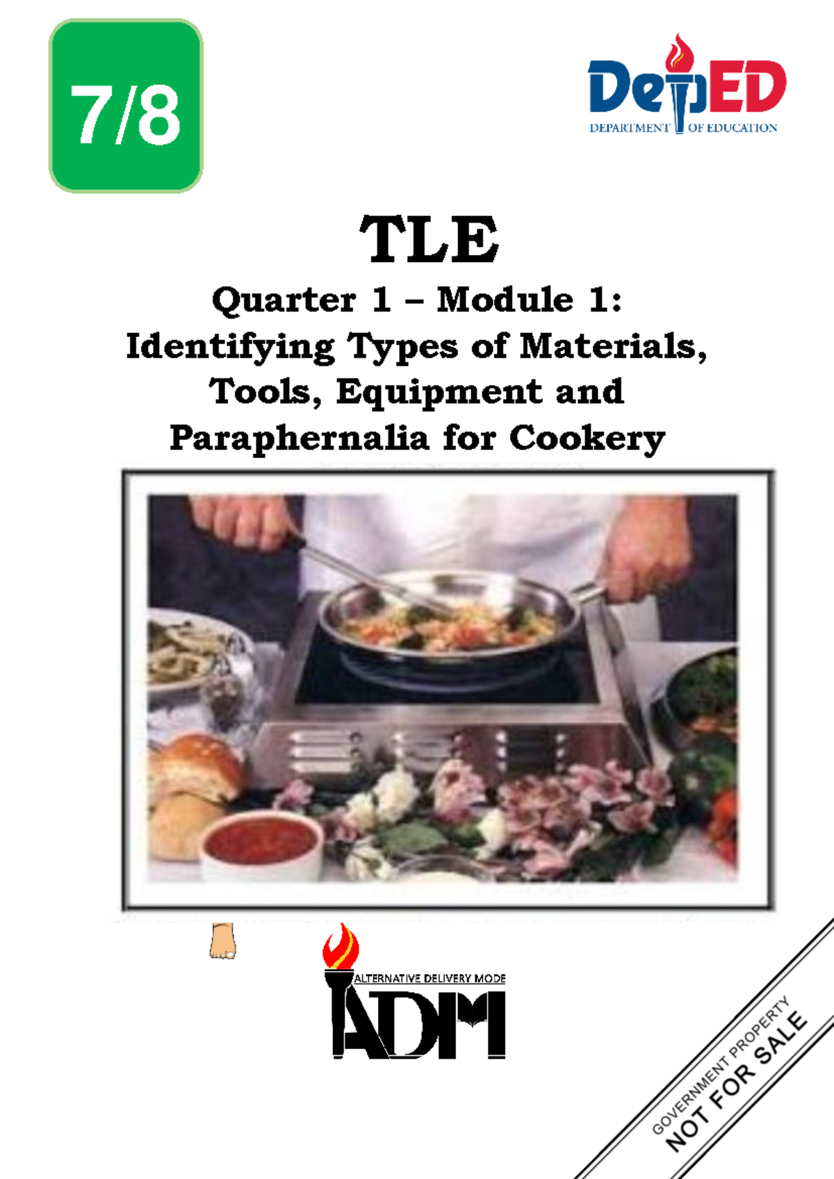 ADM IN TLE 7 (Cookery) - TLE Quarter 1 – Module 1 : Identifying Types ...