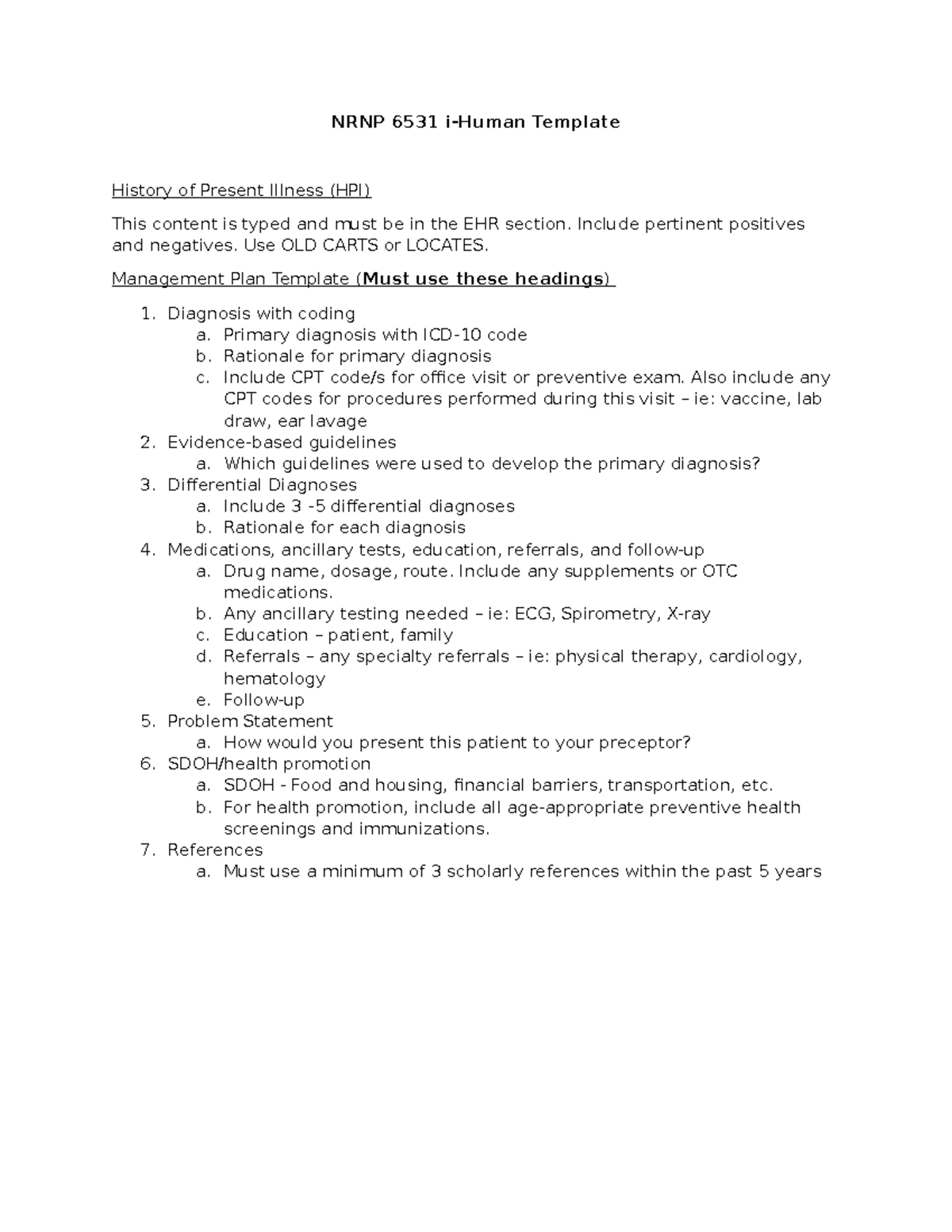 I-Human Template Final - NRNP 6531 i-Human Template History of Present ...