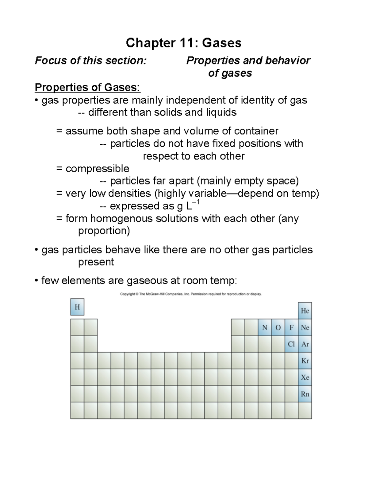 Lecture Week 10 - Professor is Dr.Gavva - Chapter 11: Gases Focus of ...