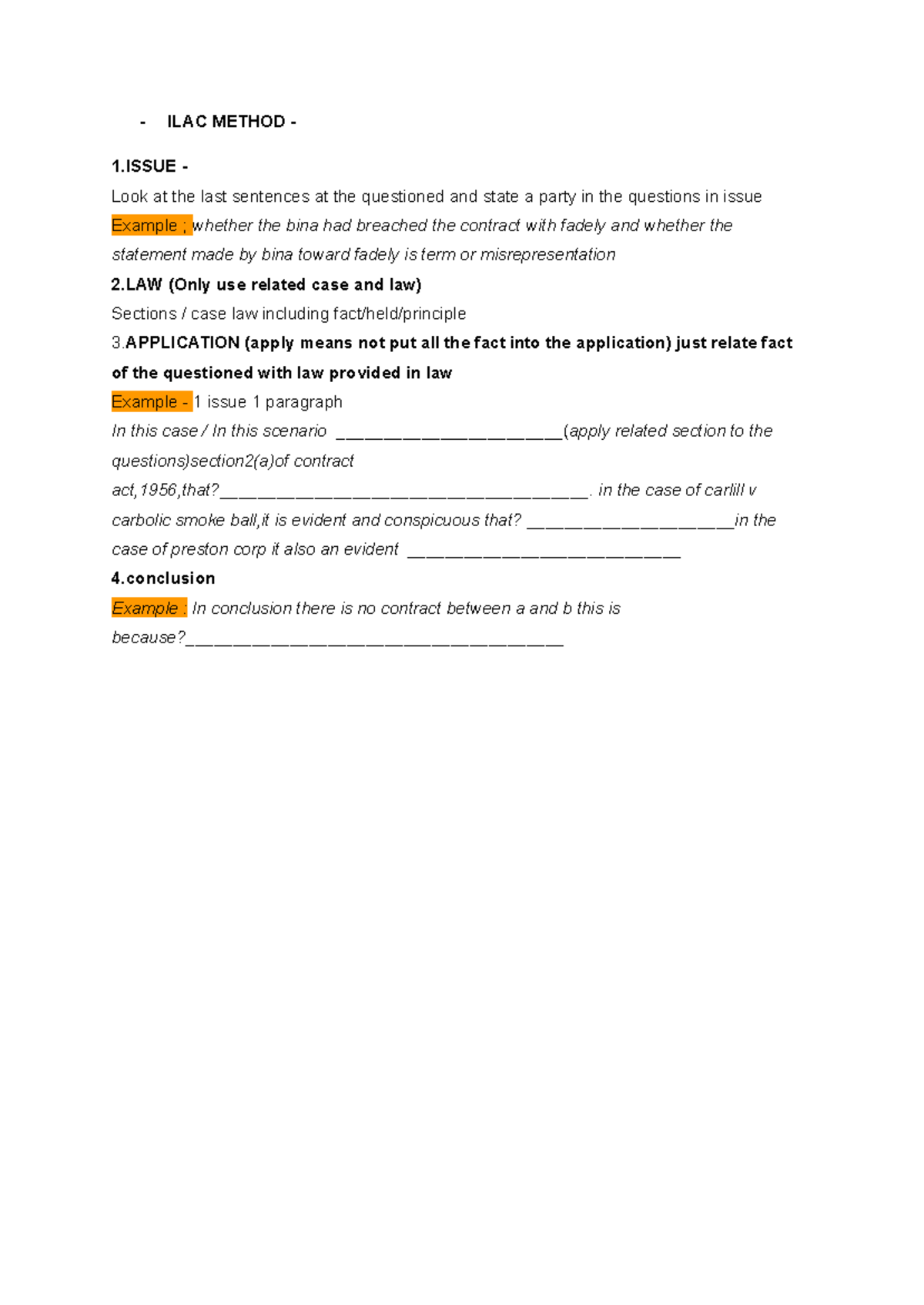 ILAC Method - ILAC METHOD - 1 - Look at the last sentences at the ...