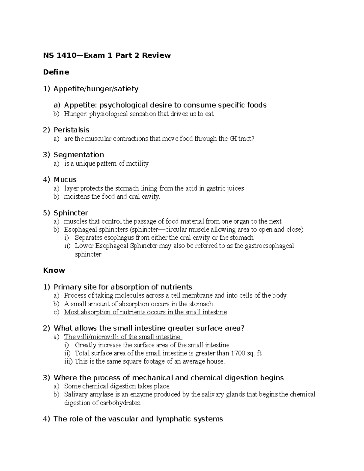 Ns 1410 Exam 1 Part 2 Review Ns 1410 Exam 1 Part 2 Review Define