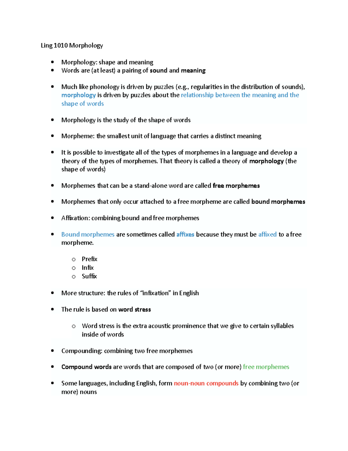 Ling 1010 Morphology - jon sprouse - Ling 1010 Morphology Morphology ...
