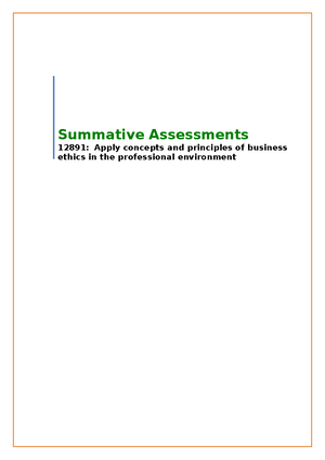 SAQA- 12891- Summative Assessments - Summative Assessments 12891: Apply concepts and principles ...