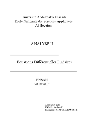 Analyse 2 Examen - Analyse 2 - Studocu