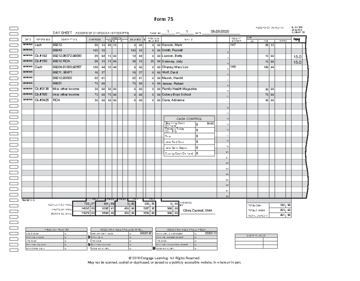 Form 75 job skill 15-4 - Assignment - © 2018 Cengage Learning. All ...