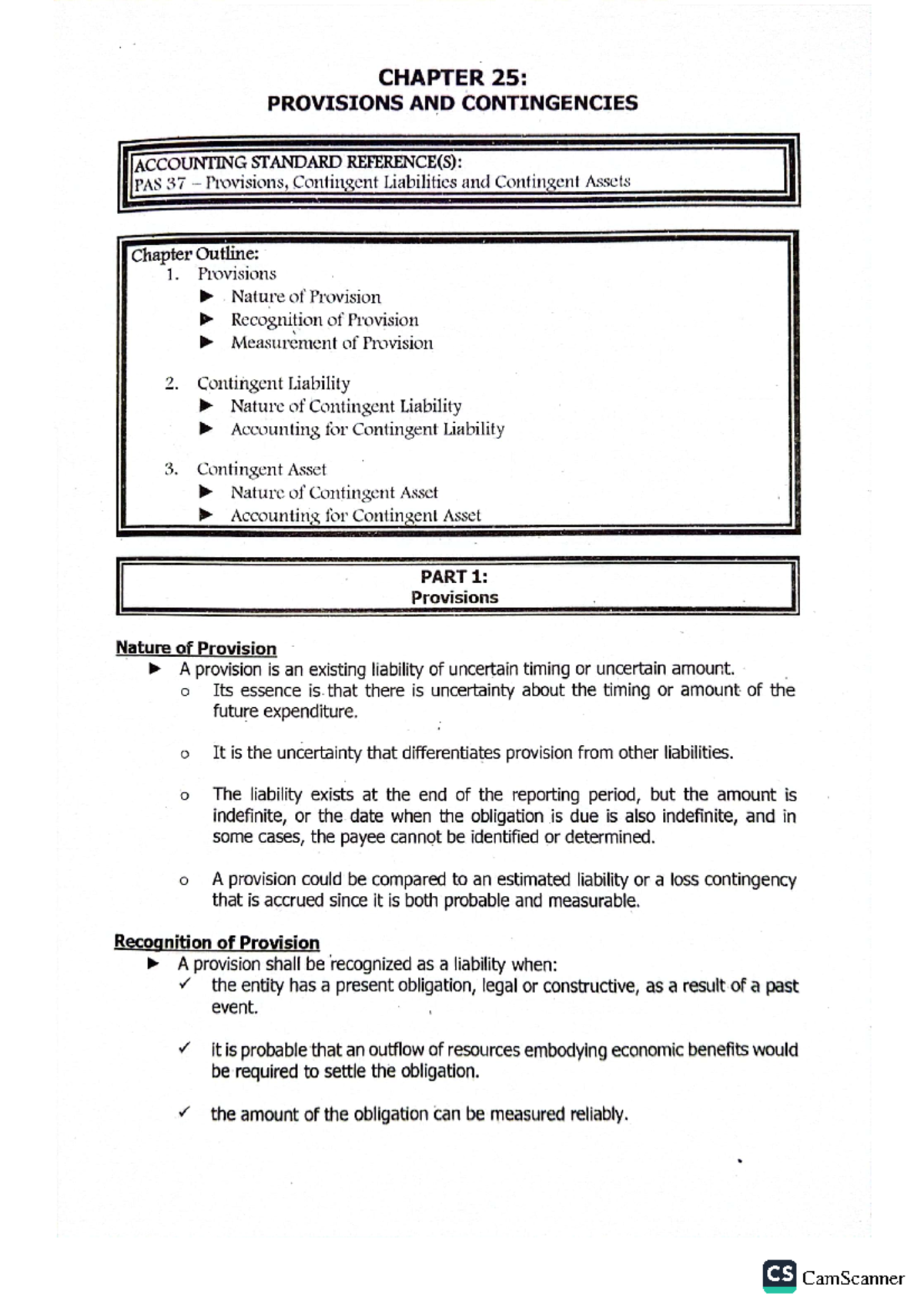 Chapter 25 - CHAPTER 25: PROVISIONS AND CONTINGENCIES ACCOUNTING ...