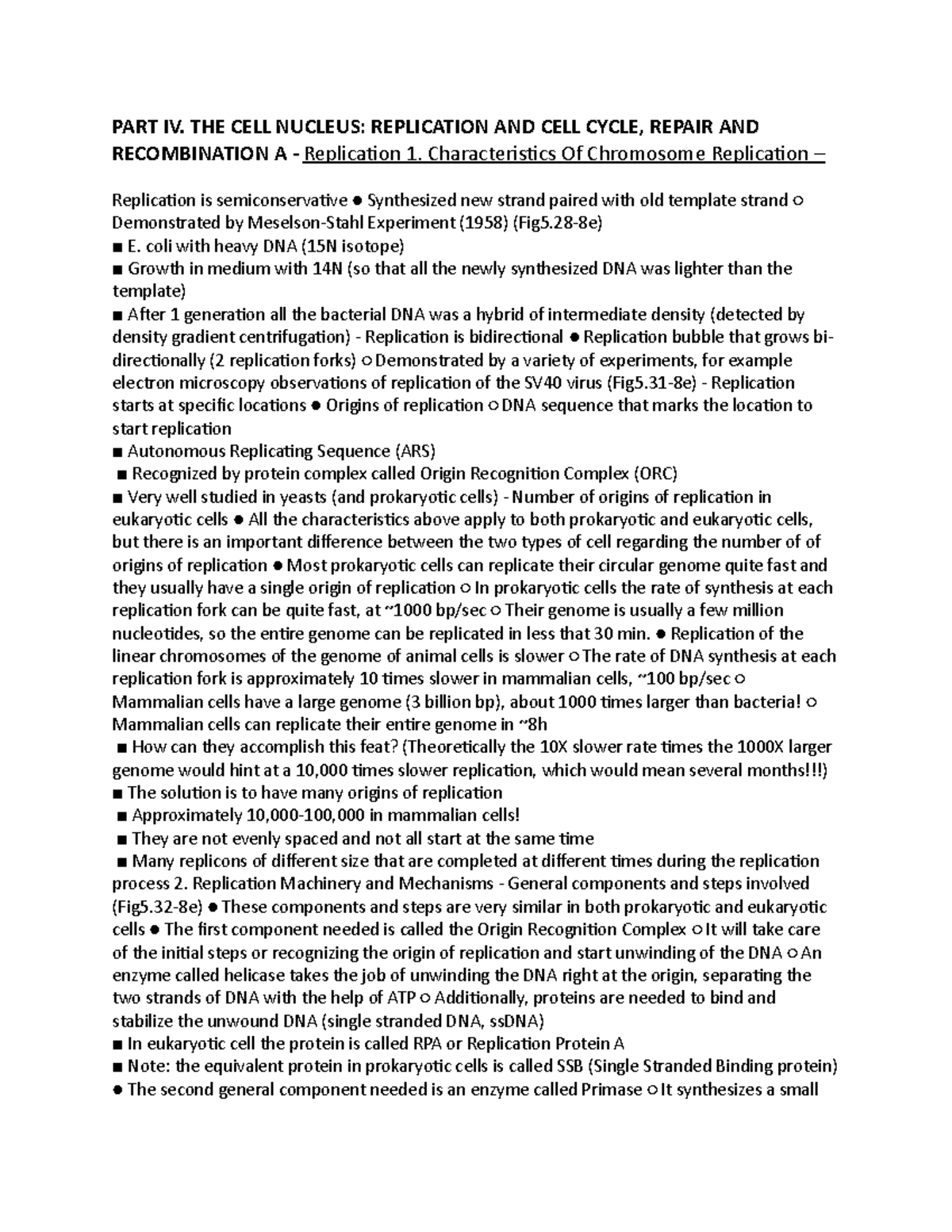 Cellular Physiology Notes Part IV - PART IV. THE CELL NUCLEUS ...