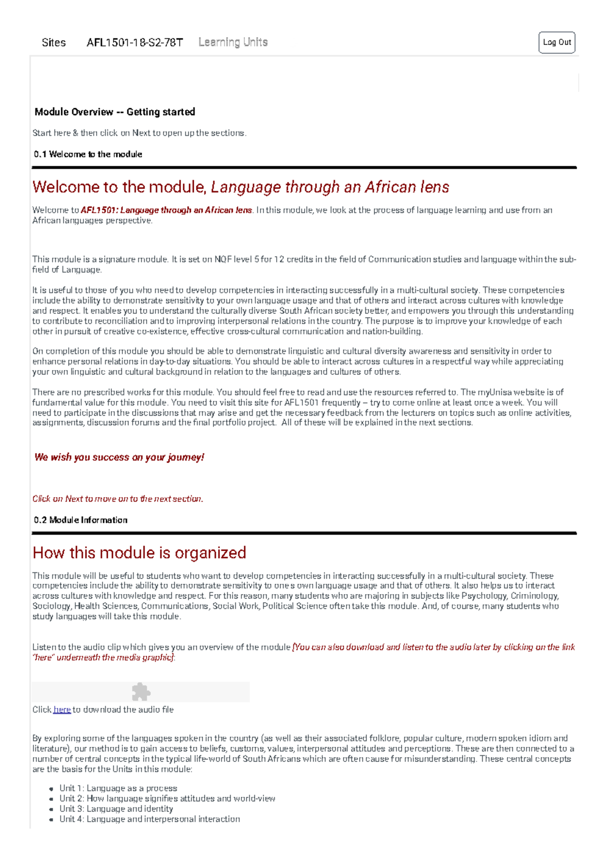 AFL Learning UNIT 0 - summaries to assist with study units - Studocu