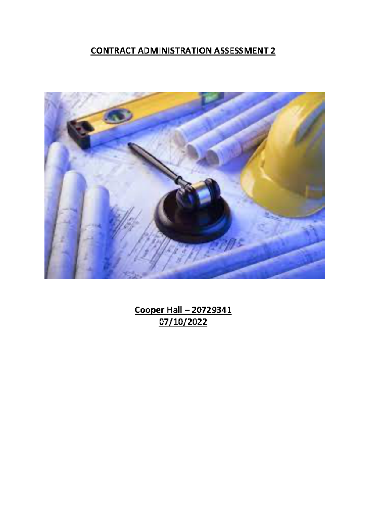 Contract Administration Assessment 2 - CONTRACT ADMINISTRATION ...