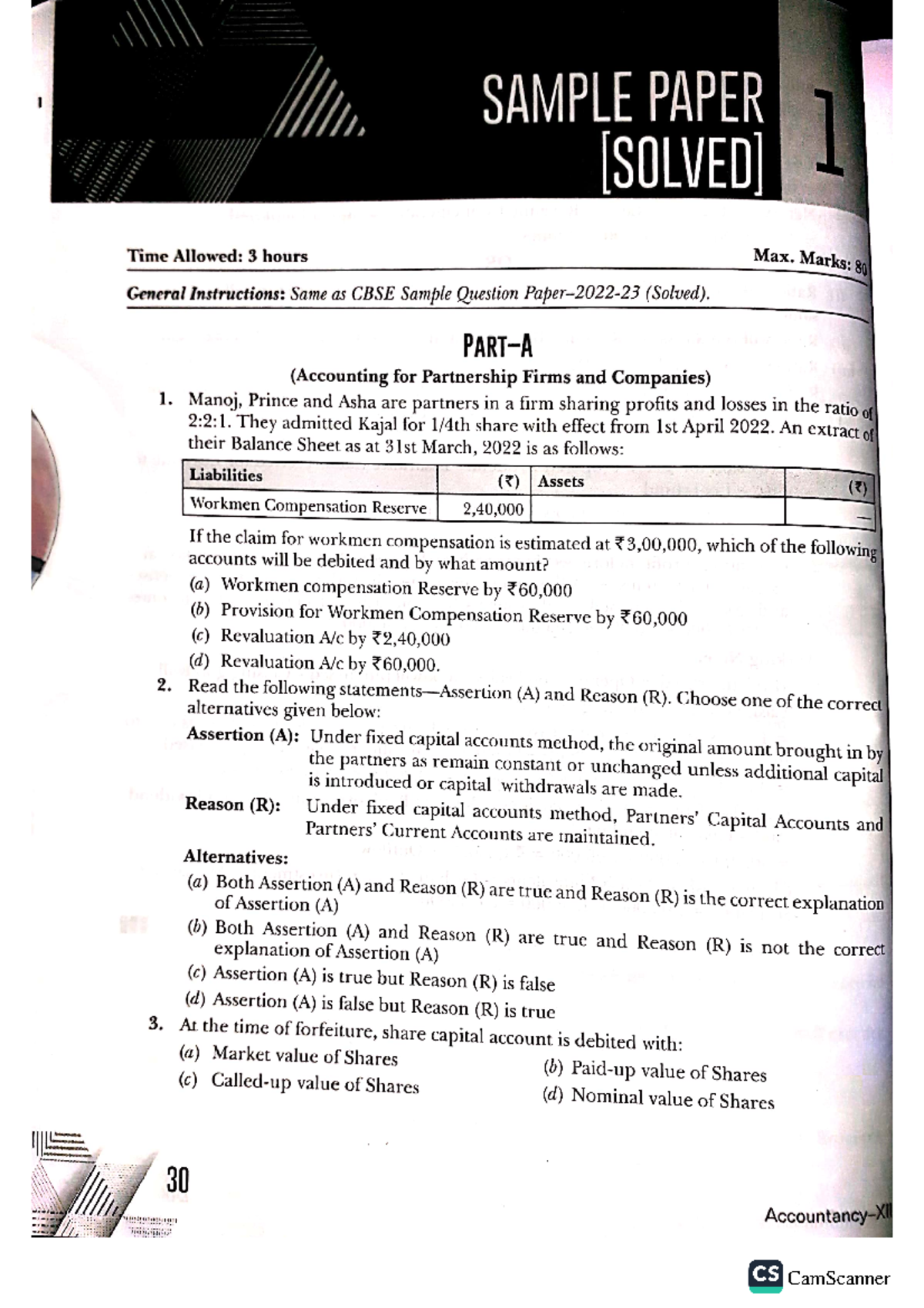 Sample Paper - 1 - Accountancy - Studocu