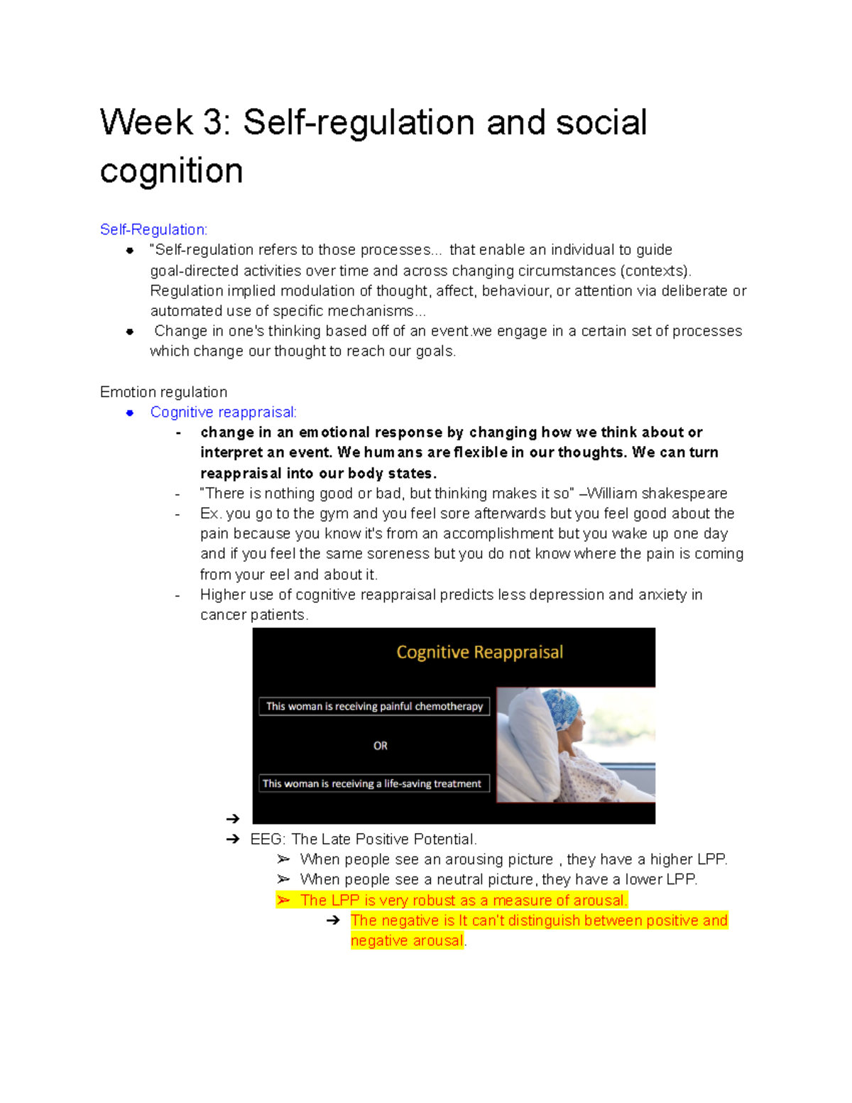 PSYB10 Lecture 3 Self-regulation and social cognition - Week 3: Self-regulation and social ...