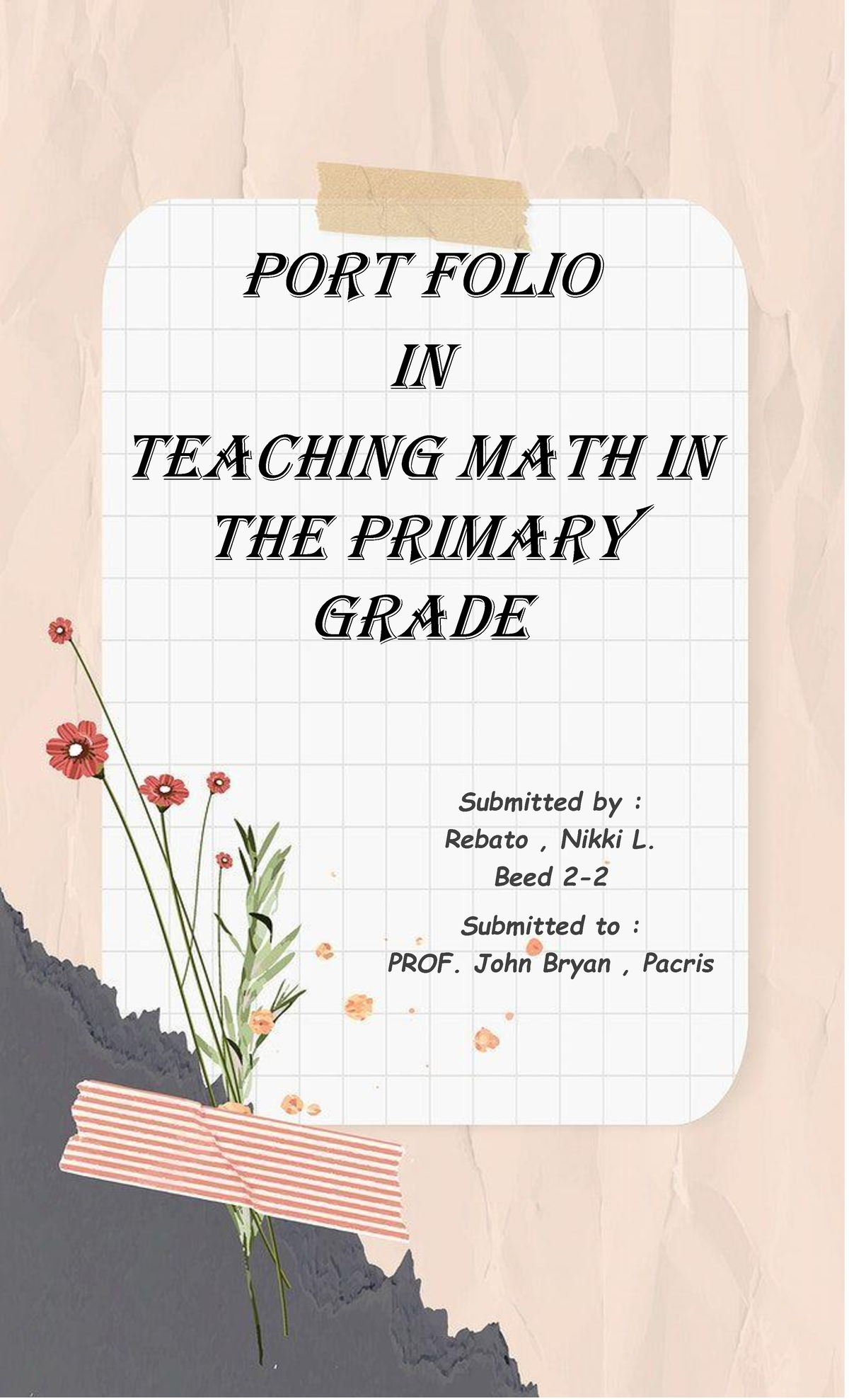 Inbound 360735917614617552 - PORT FOLIO IN Teaching math in the primary ...