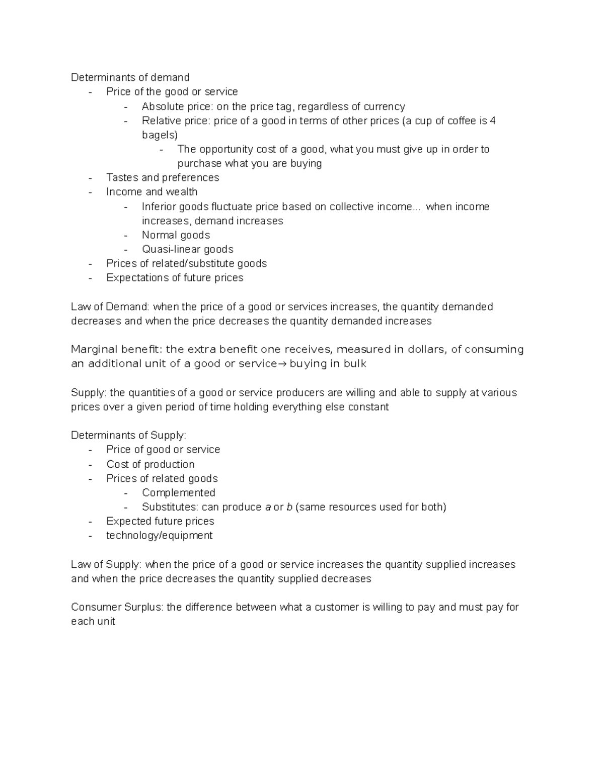 Econ Notes Determinants Of Demand Price Of The Good Or Service econ-notes-determinants-of-demand-price-of-the-good-or-service