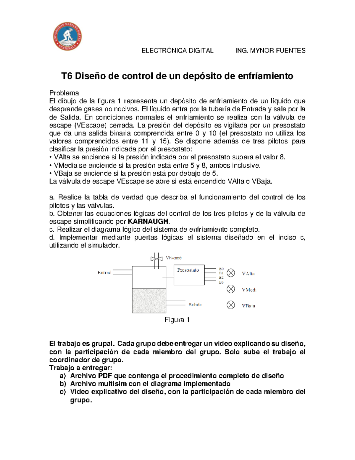 T6 Diseño control depósito de enfríamiento - ELECTRÓNICA DIGITAL ING ...