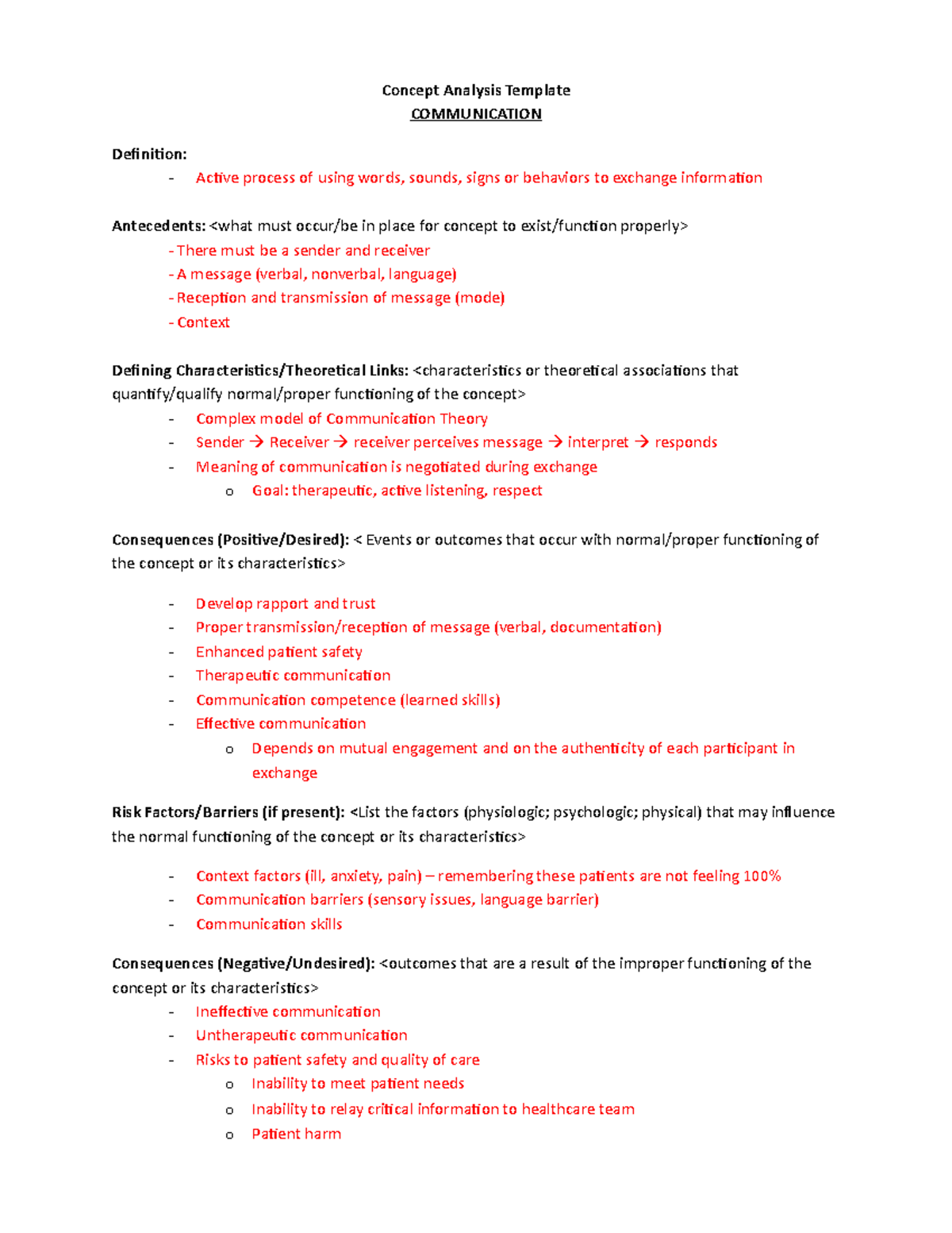 Concept Analysis Teamwork & Collaboration - Concept Analysis Template ...
