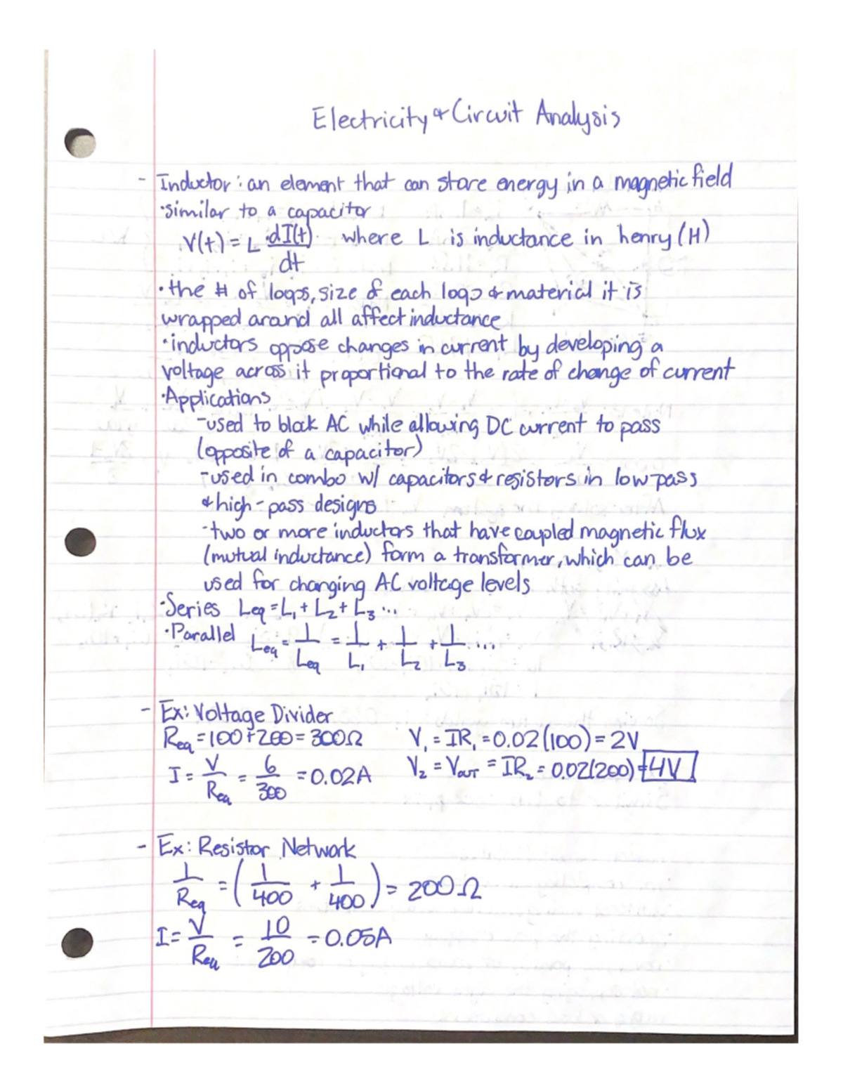 Electricty - Circuit Analysis - MAE 211 - Studocu