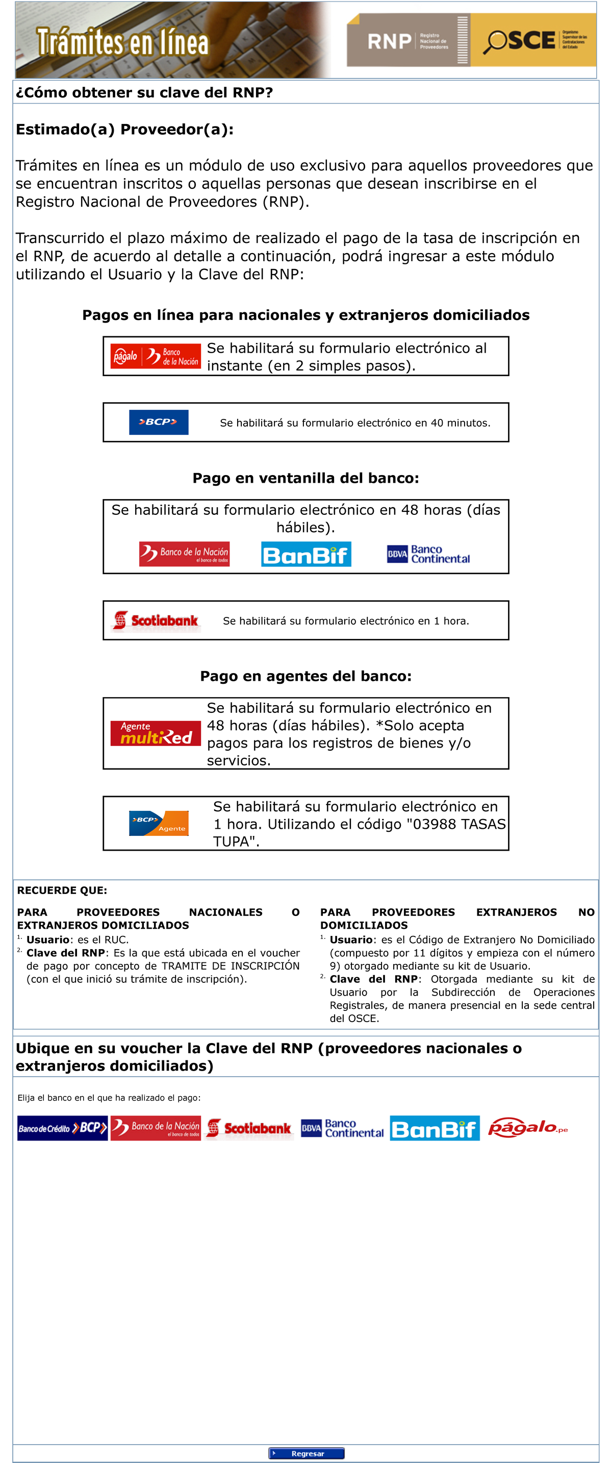 RNP - Trámites en Línea - ¿Cómo obtener su clave del RNP? Estimado(a ...