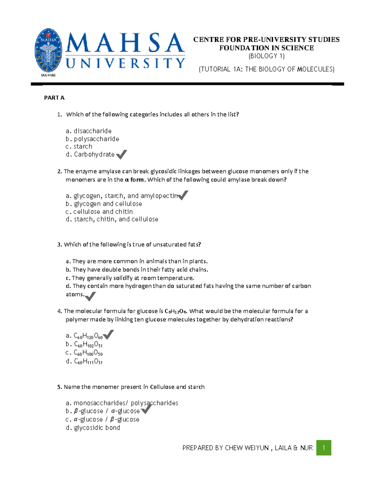 Tutorial Biology (Part 1) - Oral Biology - Studocu