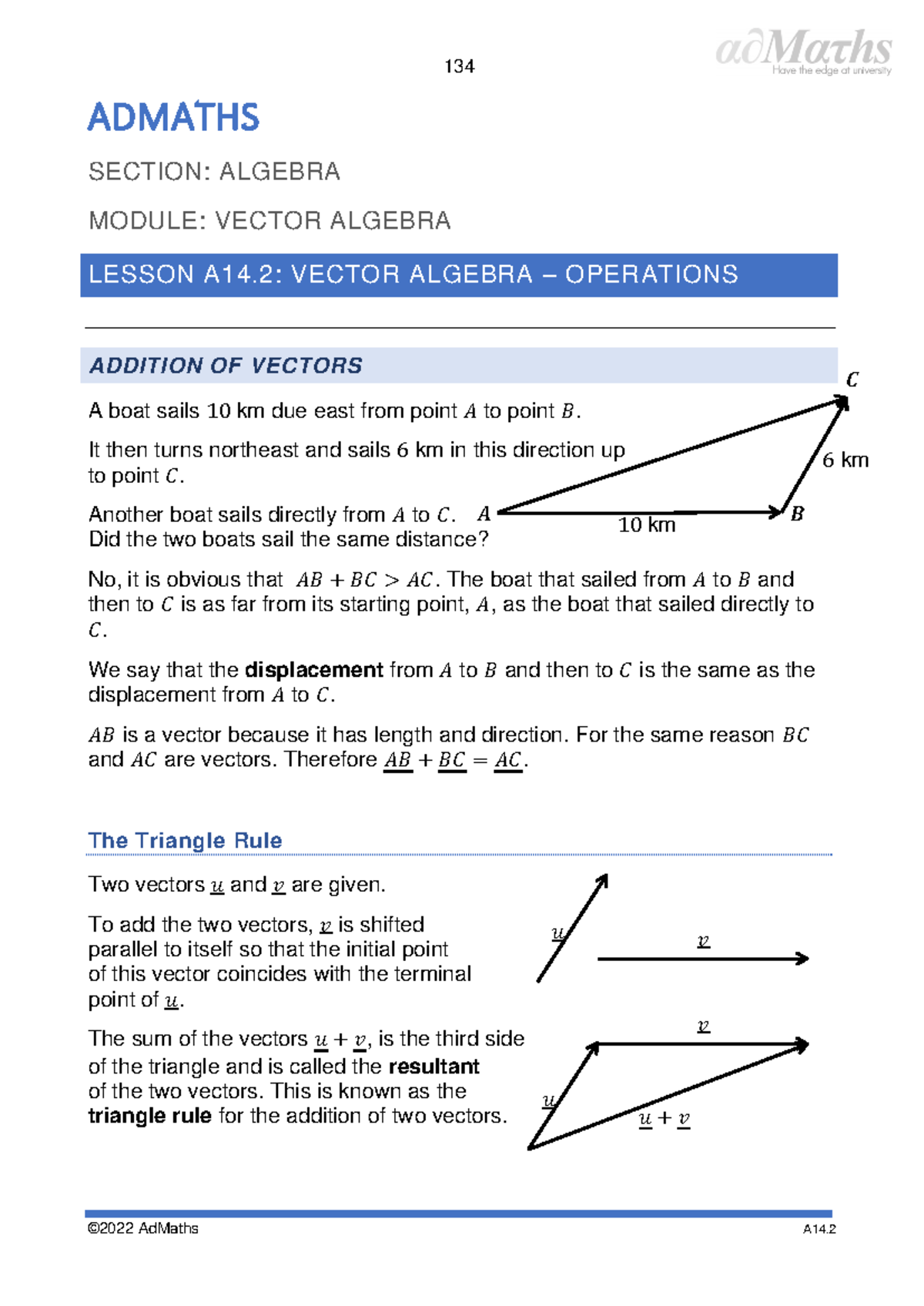 Gr 10 vectors - ADMATHS SECTION: ALGEBRA MODULE: VECTOR ALGEBRA LESSON ...