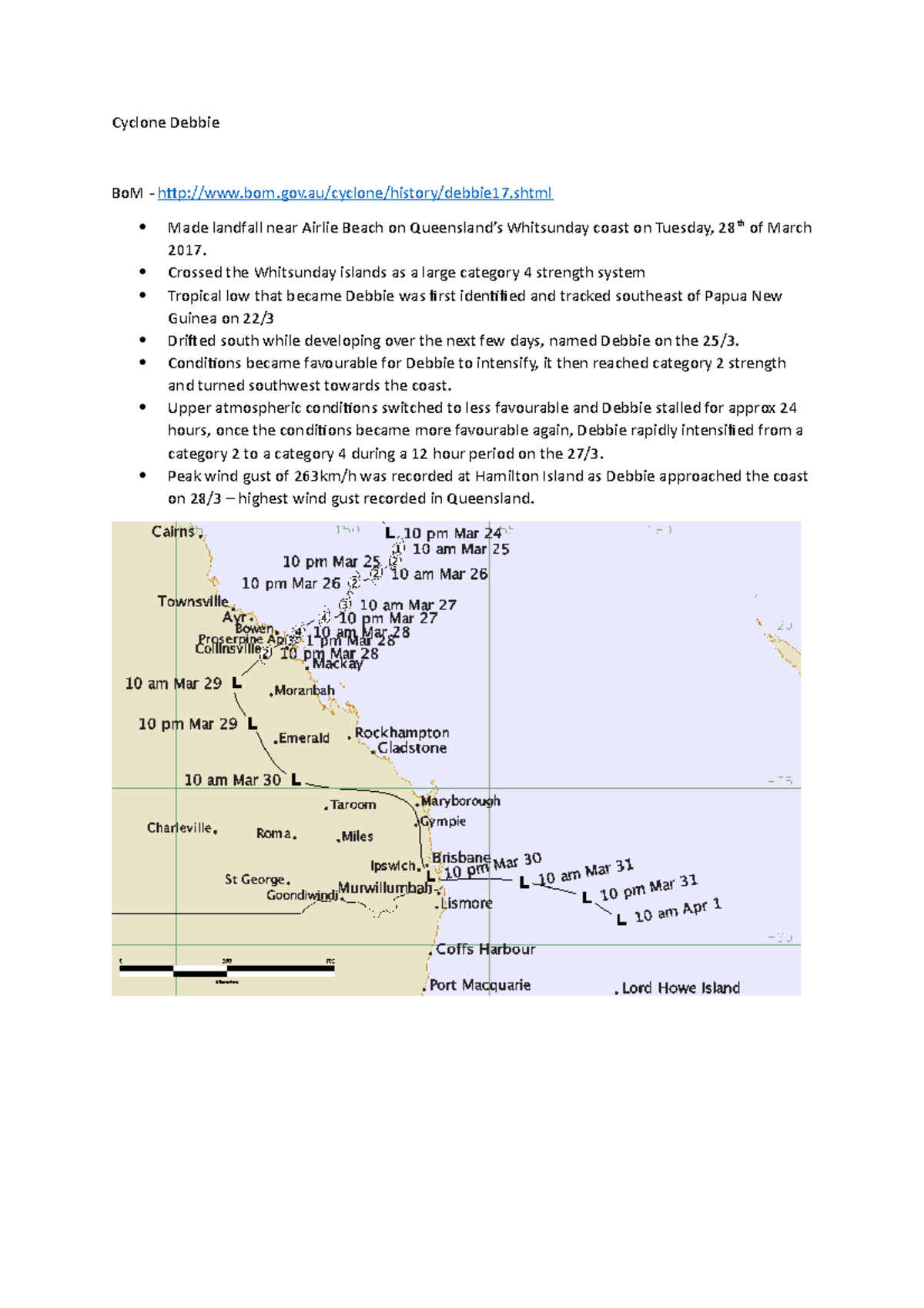 Cyclone Debbie - Cyclone Debbie BoM - bom.gov/cyclone/history/debbie17 ...