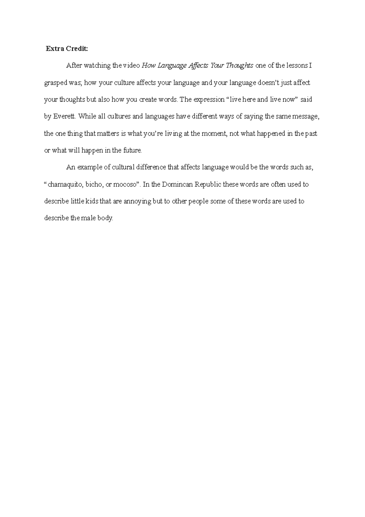 Sime- Interpersonal Communication Extra Credit 2 - Extra Credit: After ...