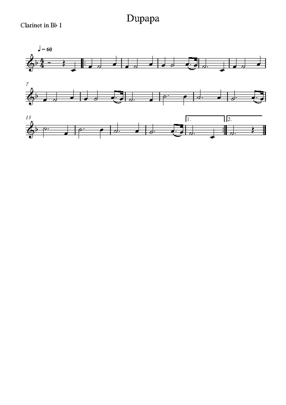 Dupapa B 8M-Parts - Fjtj, kyyoxylculc - Clarinet in Bb 1 ™ ™ q = 60 7 ...