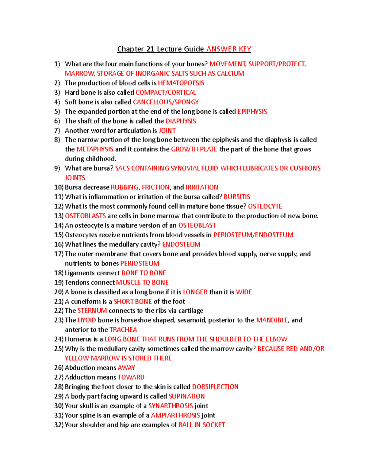 Chapter 21 Lecture Guide Answers - Chapter 21 Lecture Guide ANSWER KEY ...
