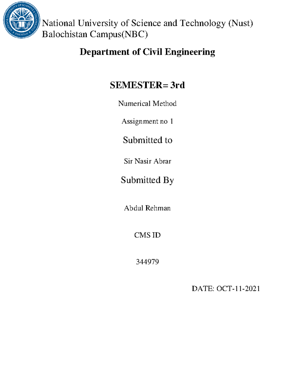 Matlab - Numerical Linear Algebra - Balochistan Campus(NBC) Department ...