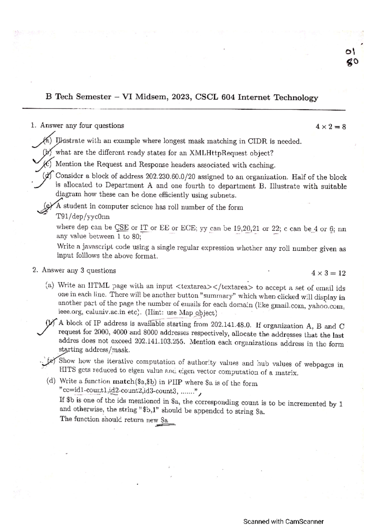 Sem-6-Mid Sems - Computer Science & Engineering - Studocu