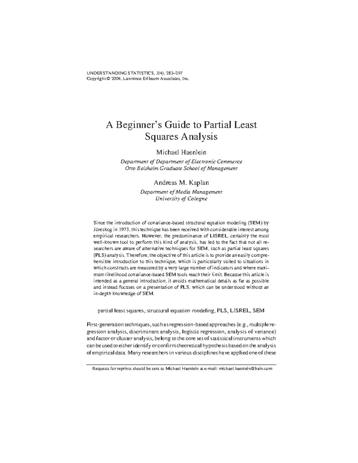 A beginners guide to partial least squar - A Beginner’s Guide to ...