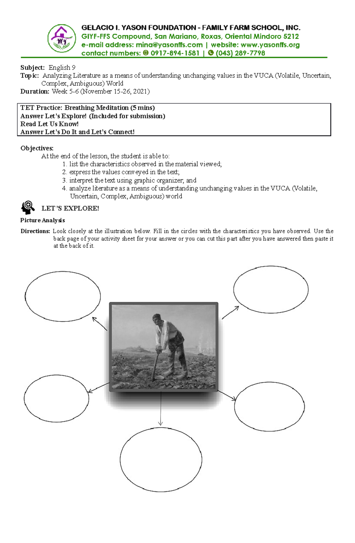 Week 5-6 LM - Anonymous - Subject: English 9 Topic: Analyzing ...