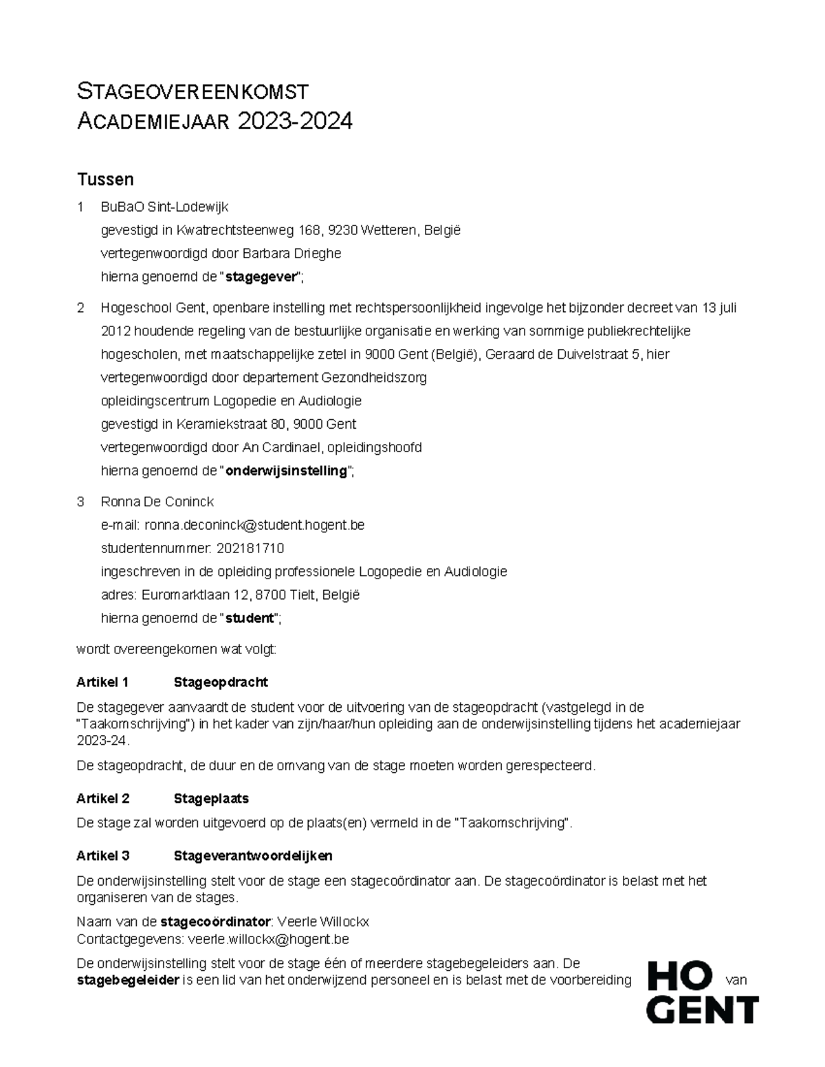 2023-24 LOGO SO - document - STAGEOVEREENKOMST ACADEMIEJAAR 2023 ...