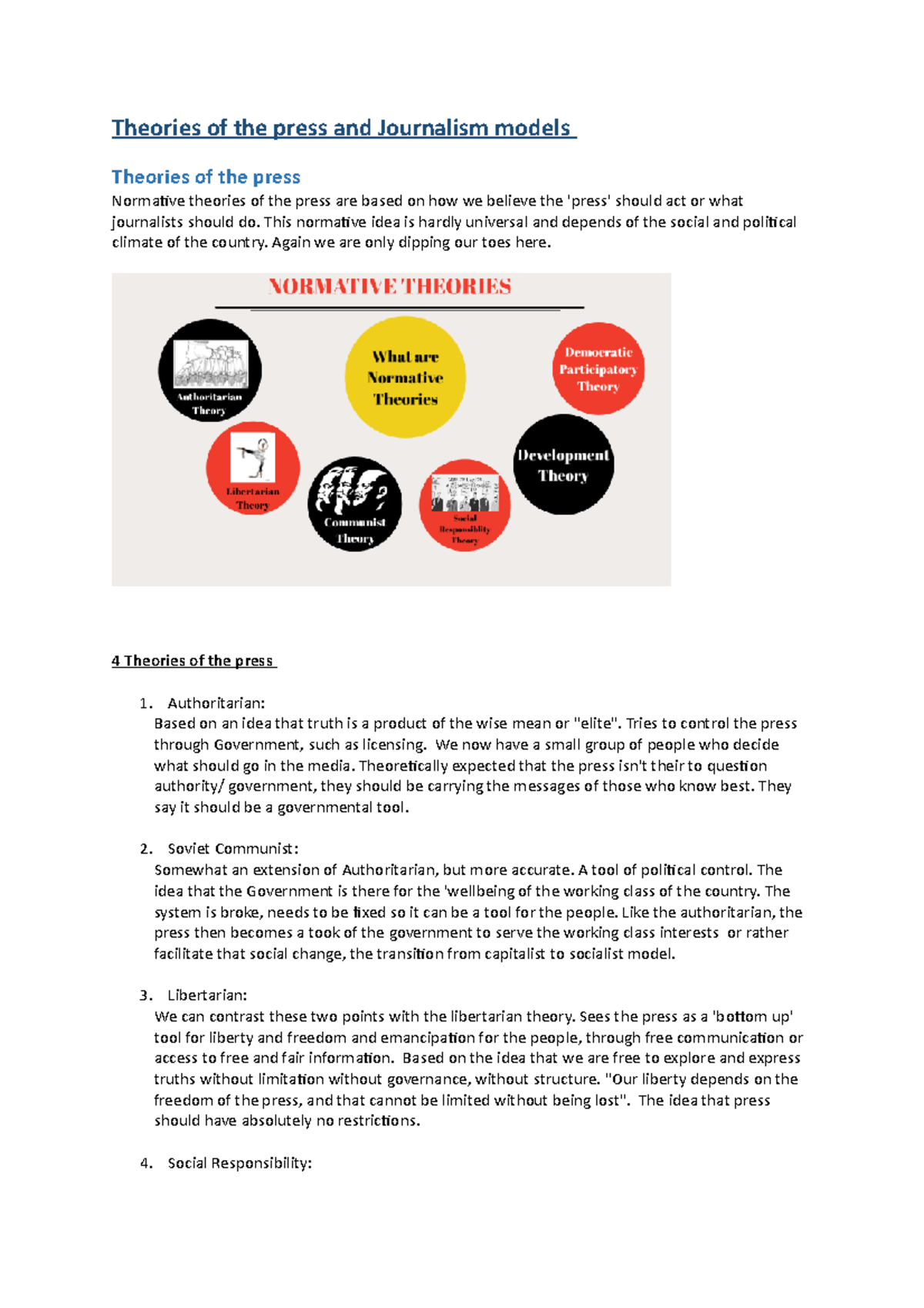 Theories of the press and Journalism models - This normative idea is ...