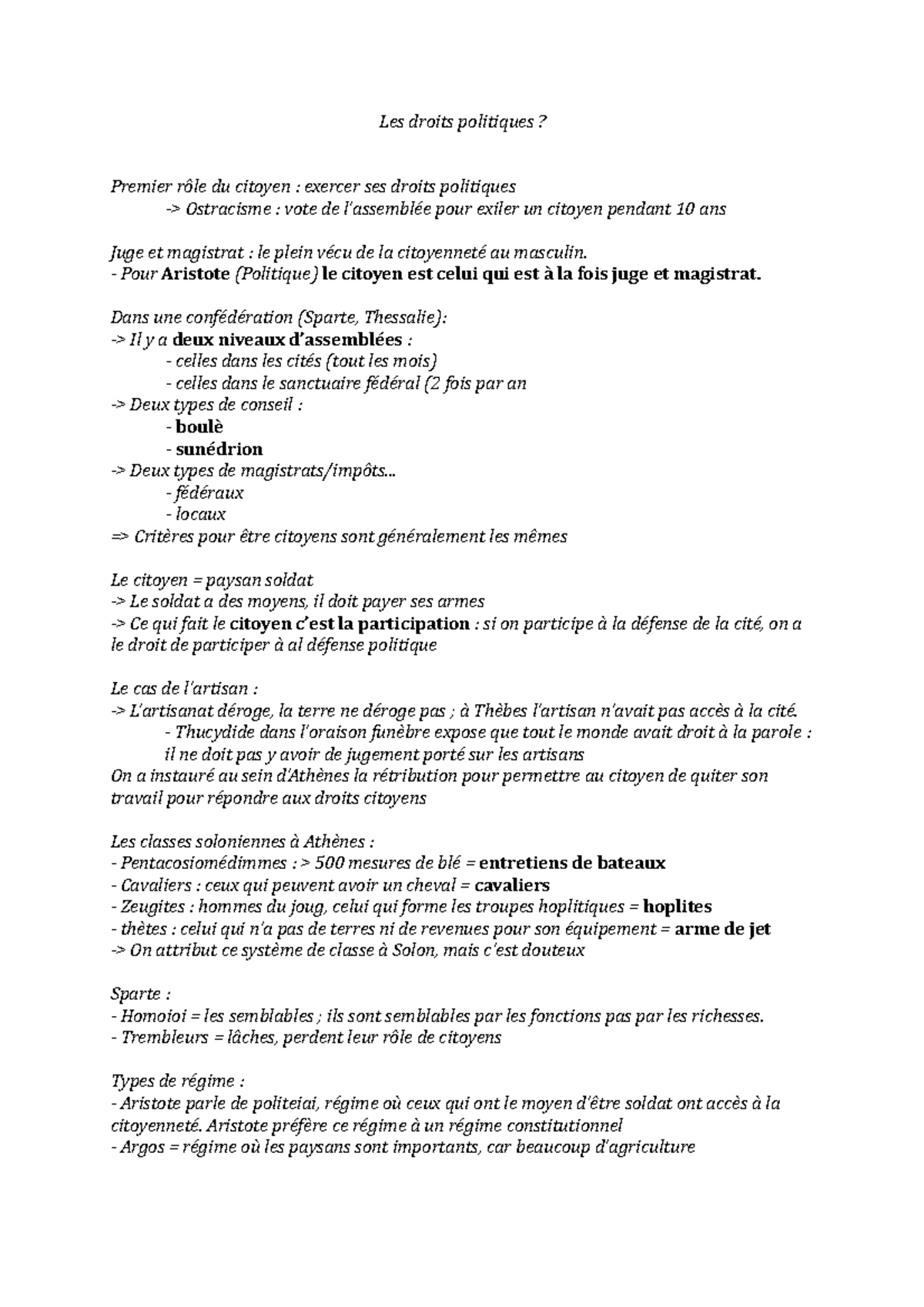 CM7 Les droits politiques - Les droits politiques? Premier rôle du ...