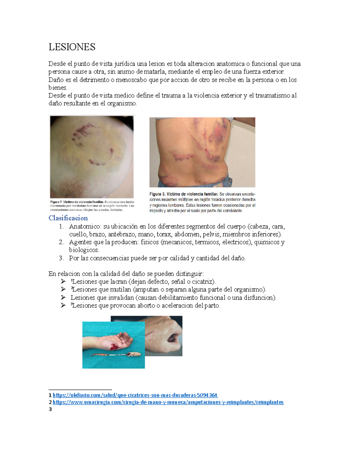 Lesiones y contusiones - LESIONES Desde el punto de vista jurídica una ...