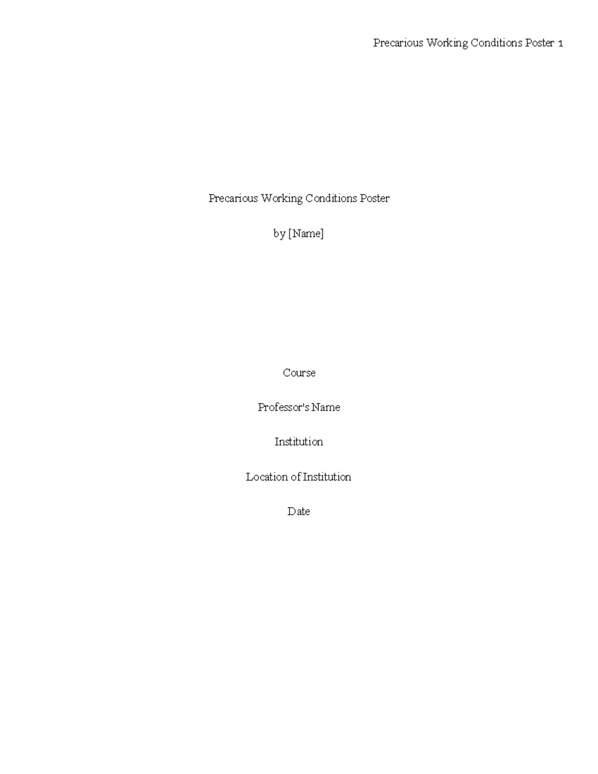 Tracking ID UK1593#1211#7 - Precarious Working Conditions Poster by ...