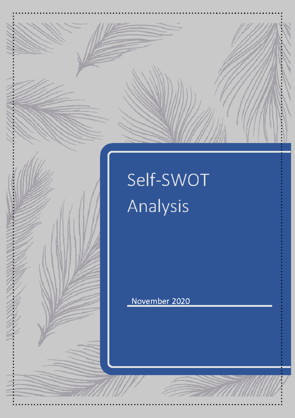 3029MKT Exemplar Credit Grade Self SWOT Analysis November 2020