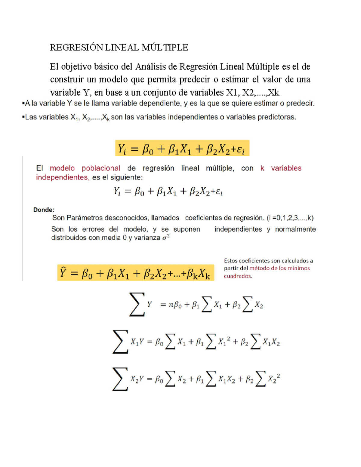 Regresión Lineal Múltiple - Estadistica Inferencial - REGRESIÓN LINEAL ...