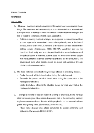 Assignment Checklist - efk 210 - DEPARTMENT OF HISTORICAL AND HERITAGE ...