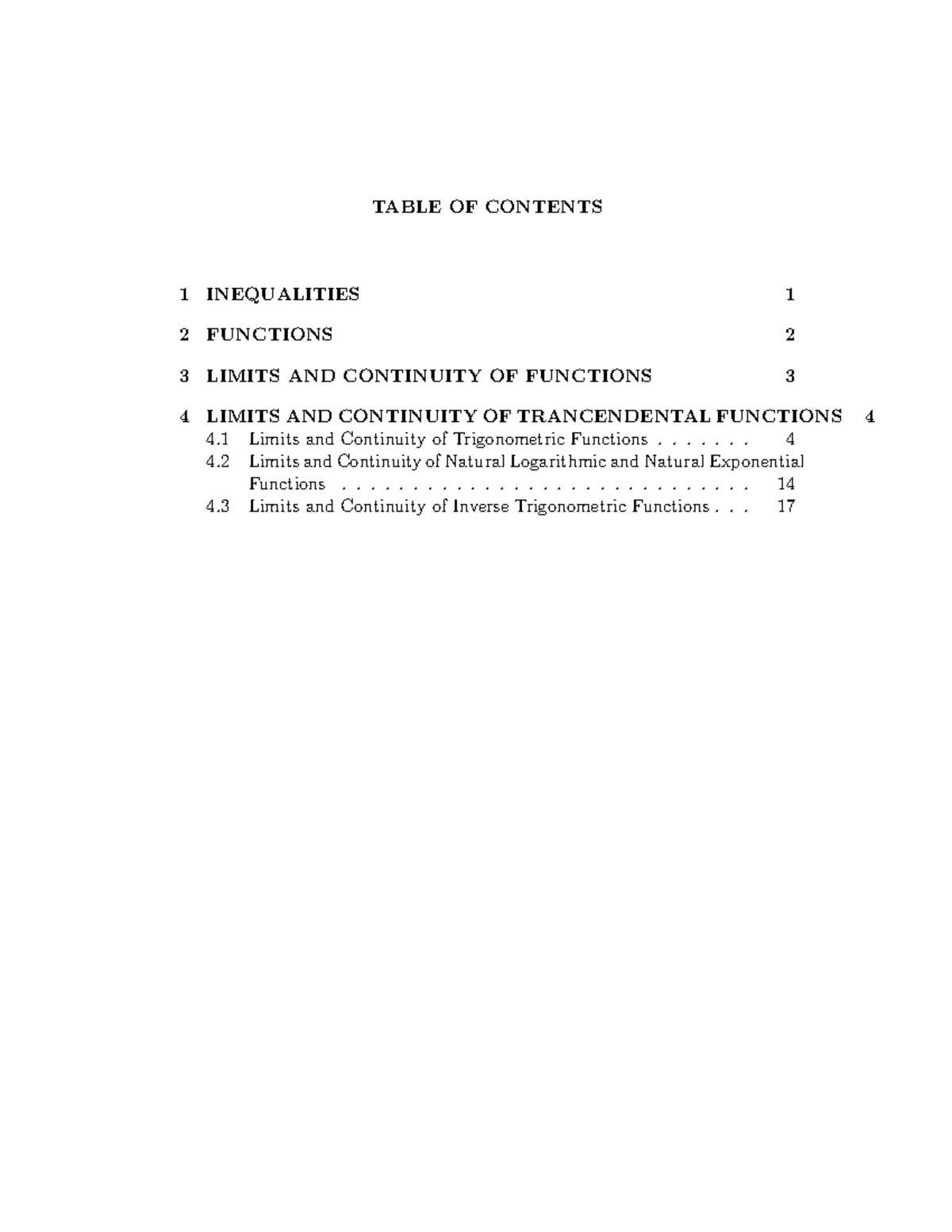 MAT051 Chapter 4 - GOOD LUCK - TABLE OF CONTENTS 1 INEQUALITIES 2 ...