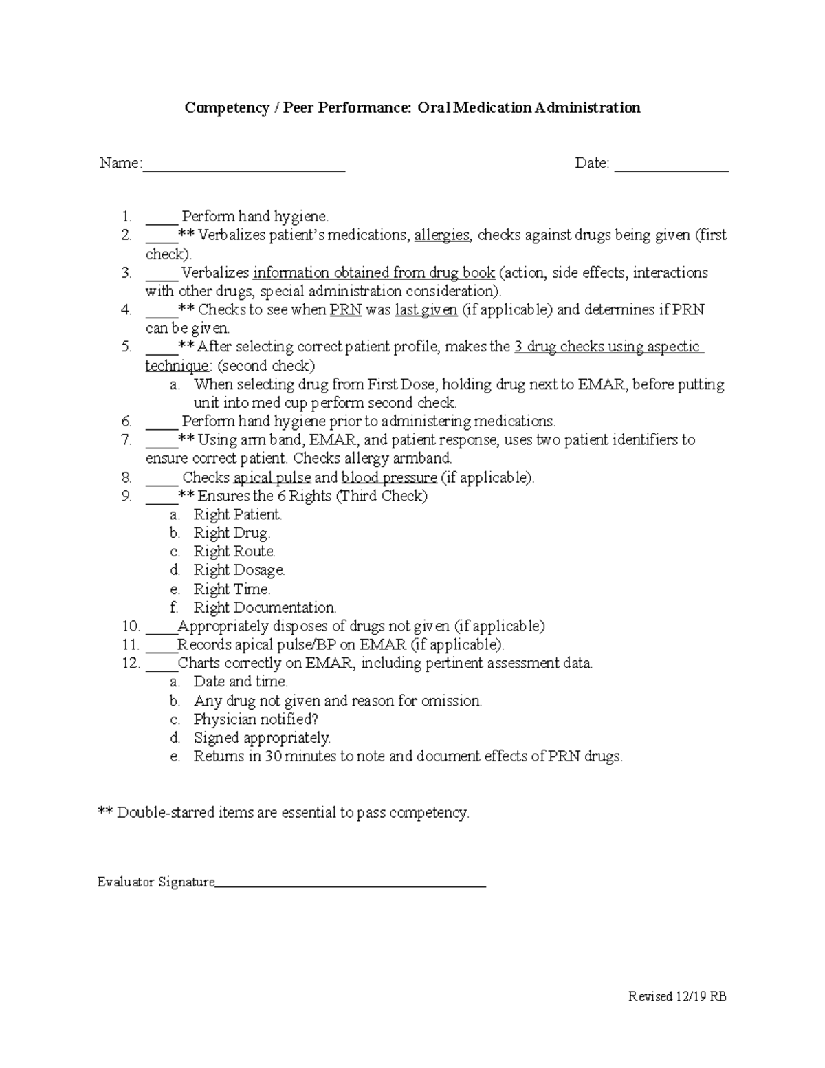 Competency - PO Medication Administration(2)-1 - NURS 283 - CSU Chico ...