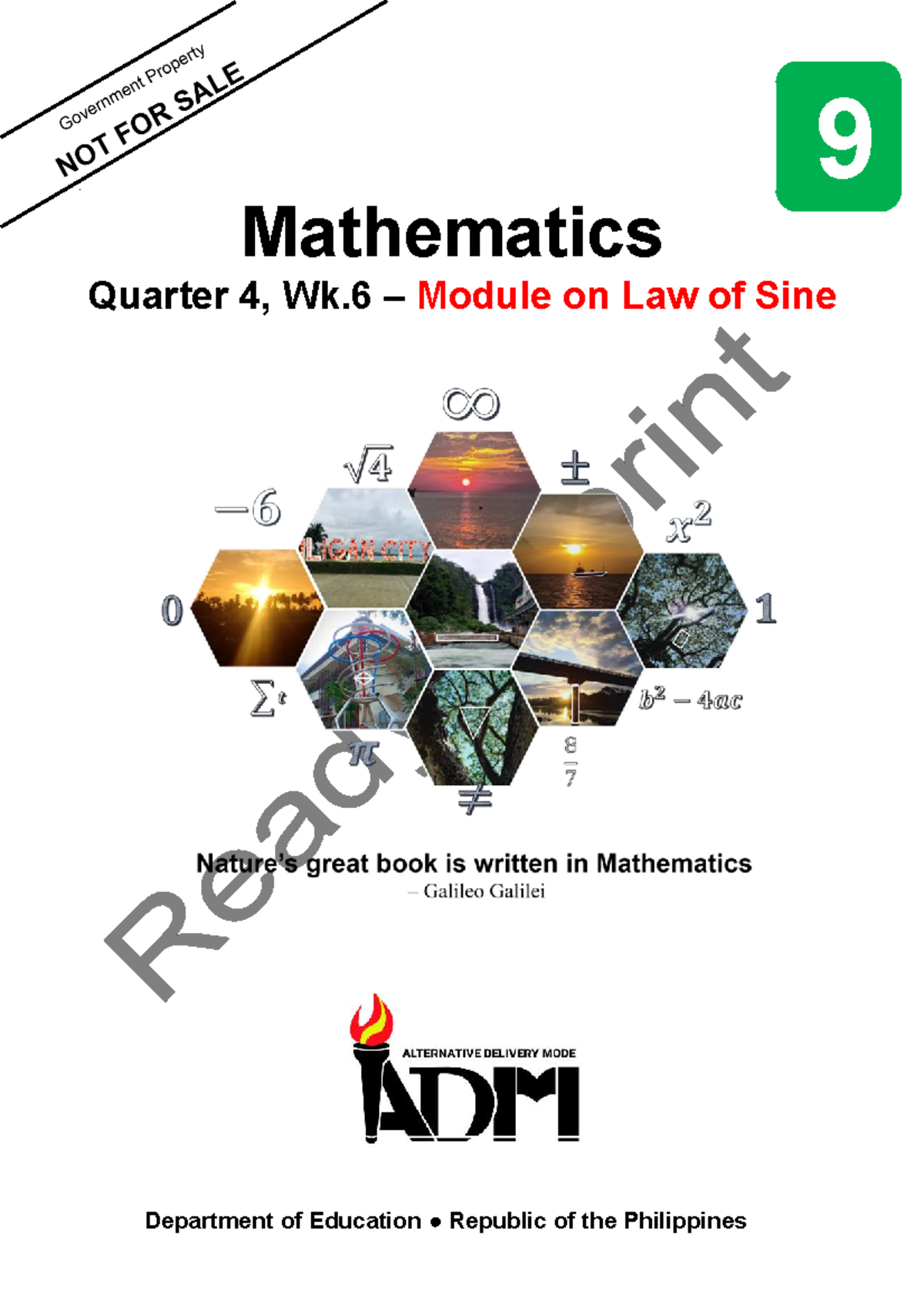 Math9 Q4 Mod6 Wk6 Law of Sine v5 - NOT Mathematics Quarter 4, Wk ...
