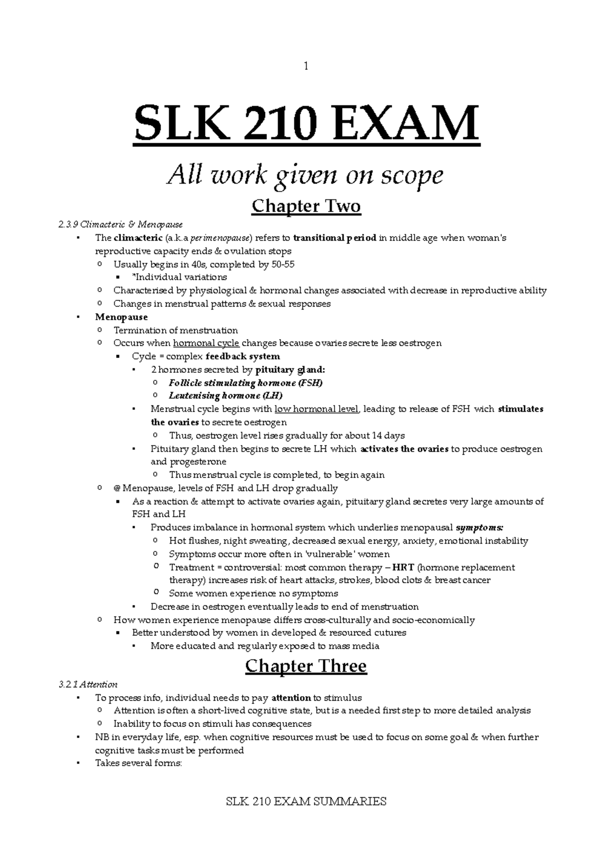 210 EXAM Summary - SLK 210 EXAM All work given on scope Chapter Two 2.3 ...