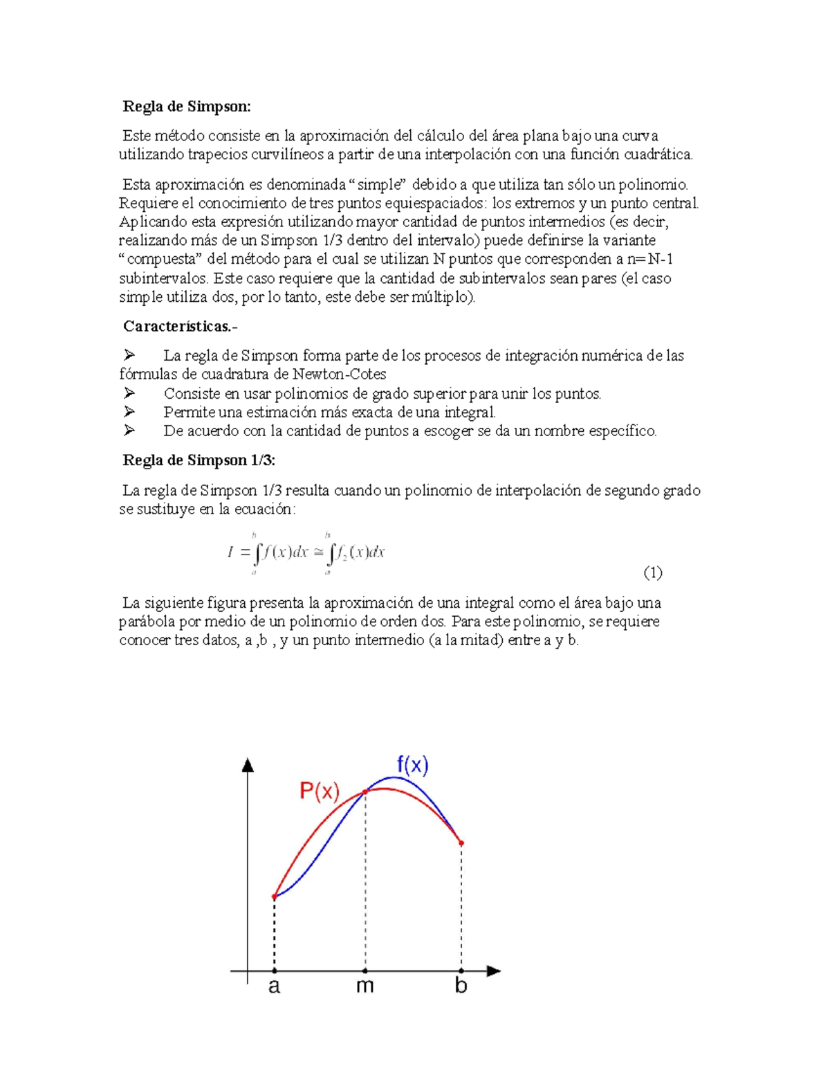 Regla de Simpsonttt - calculo - Regla de Simpson: Este método consiste ...