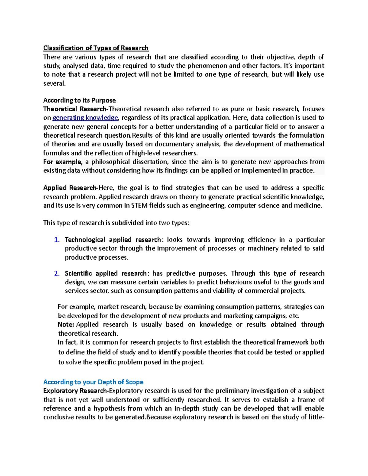 Types OF Research - Classification of Types of Research There are ...