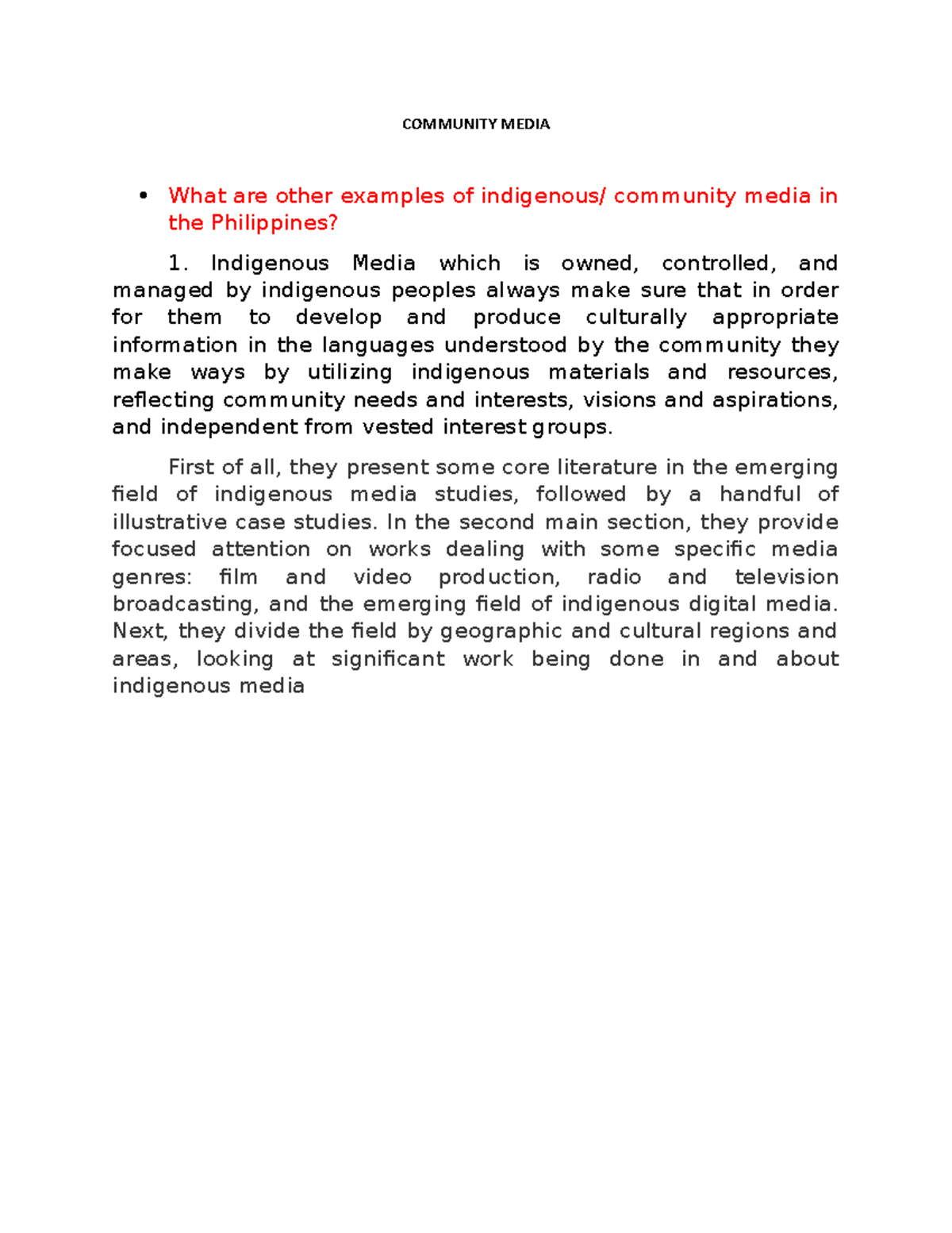 Community Media - An in depth understanding - COMMUNITY MEDIA What are ...