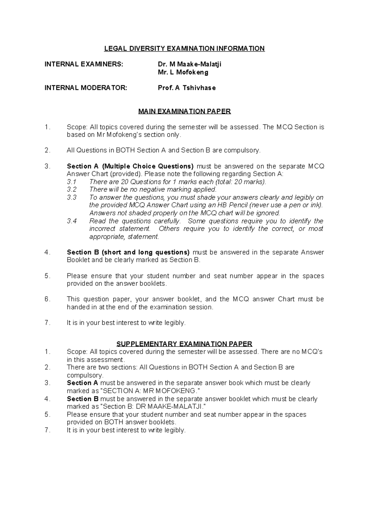 2023 LD INFO - LEGAL DIVERSITY EXAMINATION INFORMATION INTERNAL ...